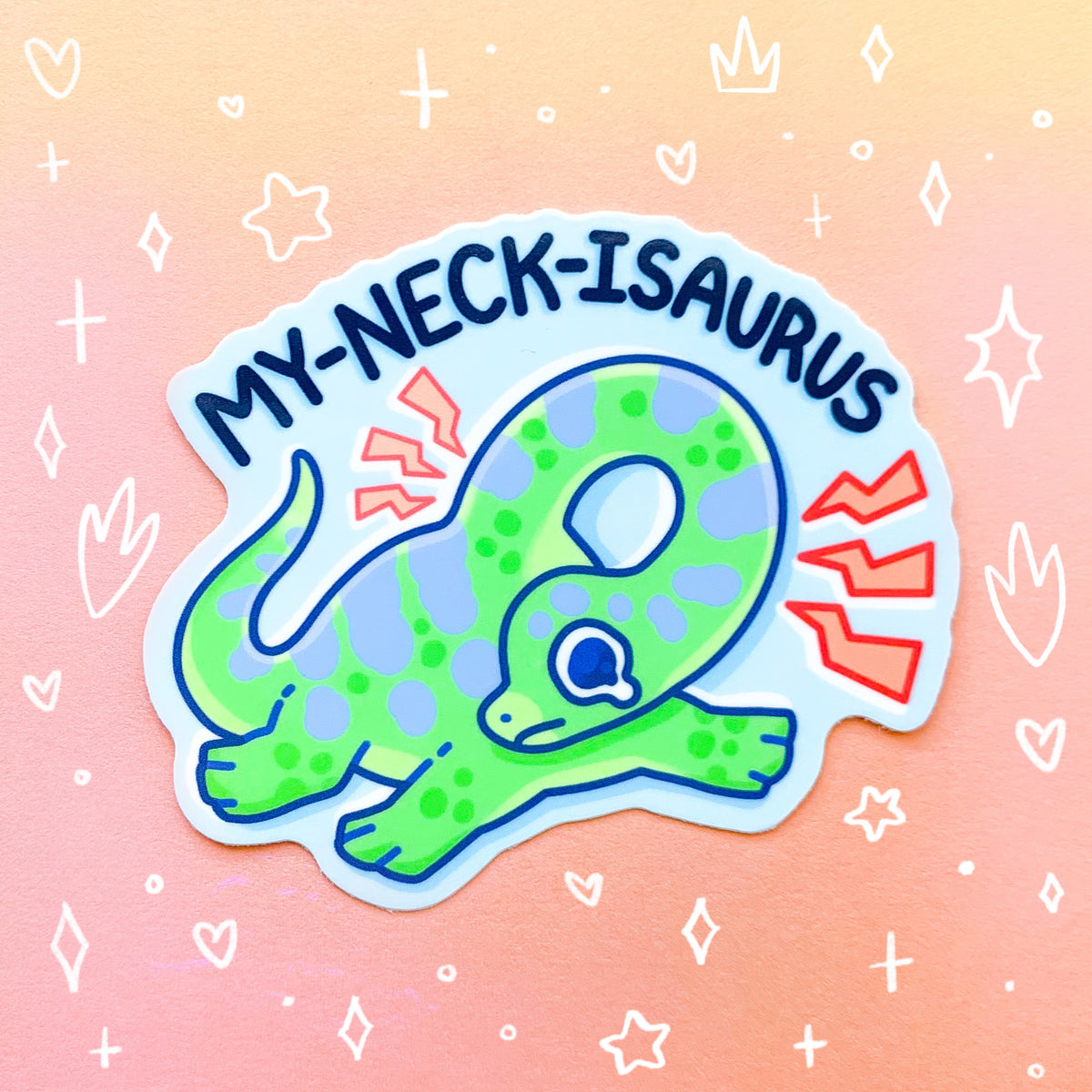 My-Neck-Is-Saurus Glossy Vinyl Sticker – Starmint Art