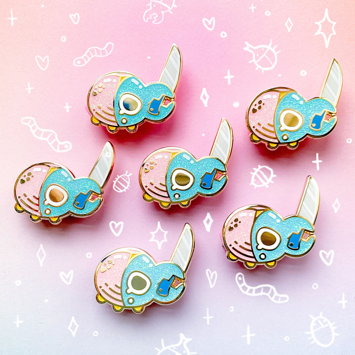 Stab Beetle Glitter Enamel Pin – Starmint Art