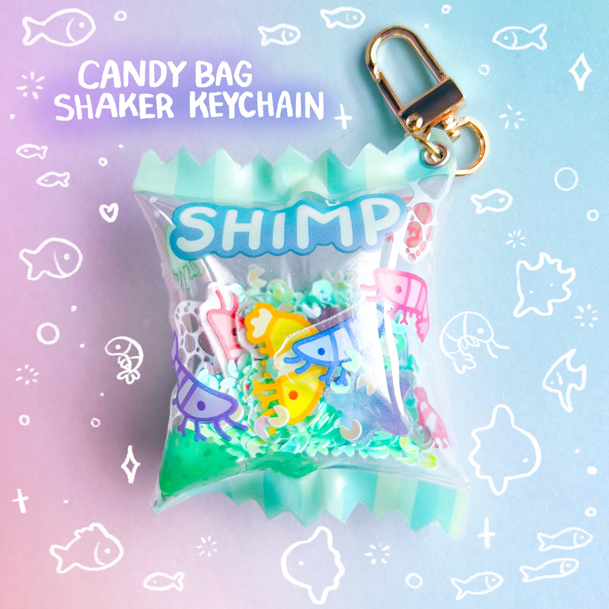 Shrimp Candy Shaker Keychain – Starmint Art