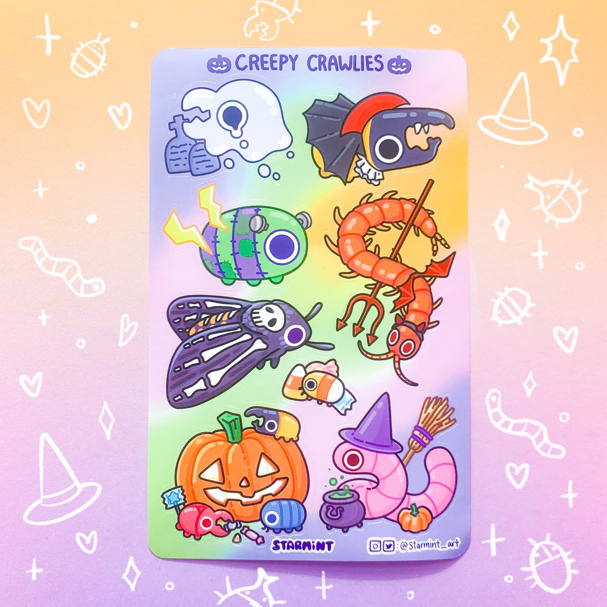 Creepy Crawlies Waterproof Sticker Sheet – Starmint Art