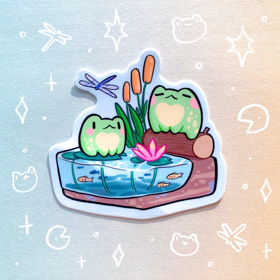Froggy Pond Waterproof Vinyl Sticker – Starmint Art